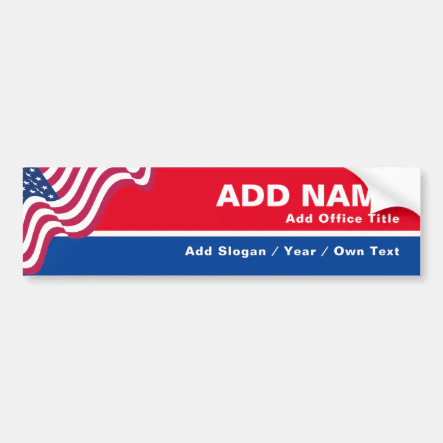 Create Your Own Campaign Patriotic Flag Sticker | Zazzle