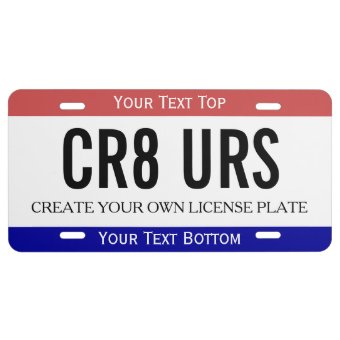 Create Your Own Car Number License Plate | Zazzle