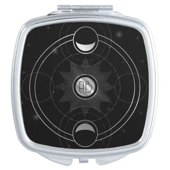 Create Your Own Celestial Silver Moons Tarot Compact Mirror | Zazzle