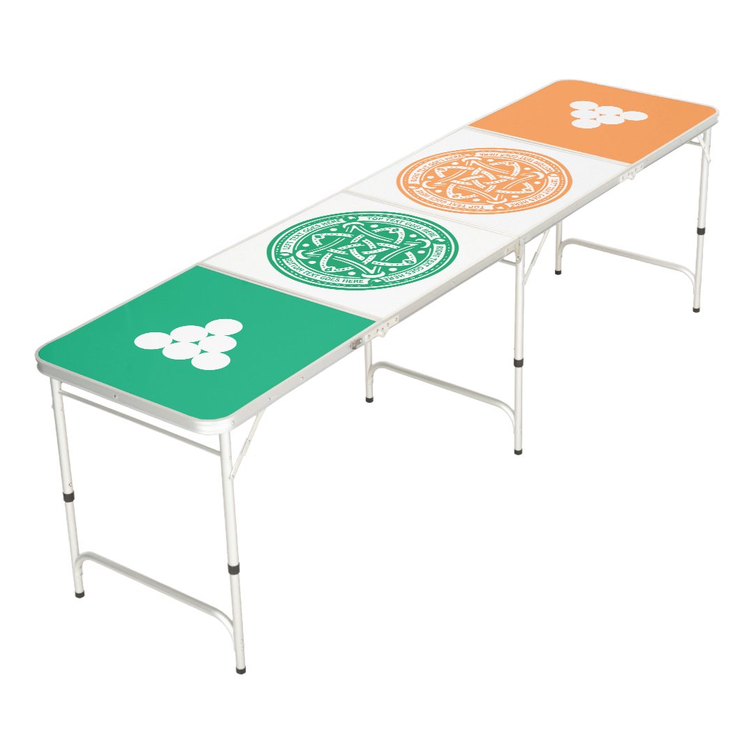 Create Your Own Celtic Knot Shamrock Green Irish Beer Pong Table | Zazzle