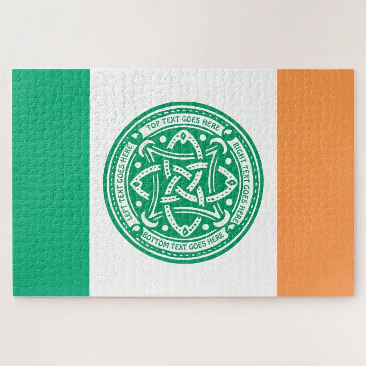 Create Your Own Celtic Knot Shamrock Green Irish Jigsaw Puzzle | Zazzle
