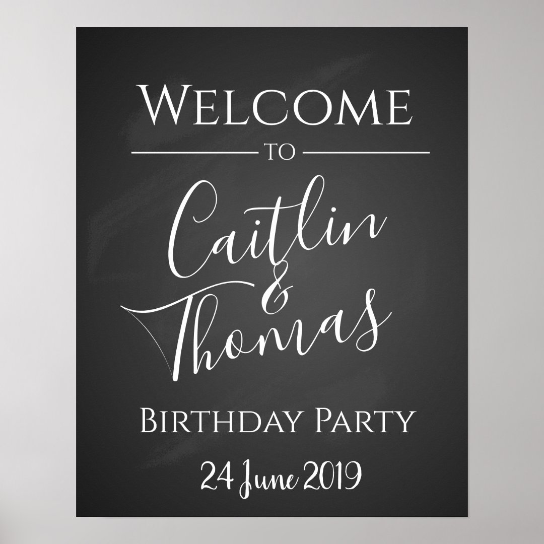 Create your own chalkboard Birthday party sign | Zazzle
