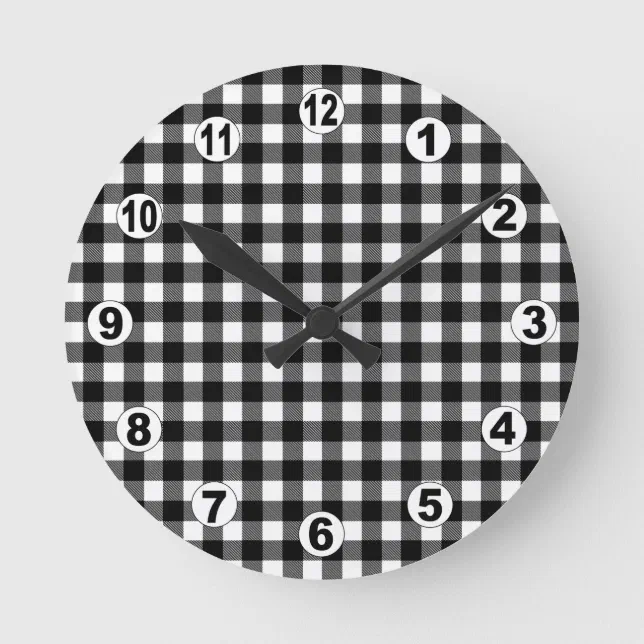 Create Your Own Checkered Wall Clock, custom Round Clock | Zazzle