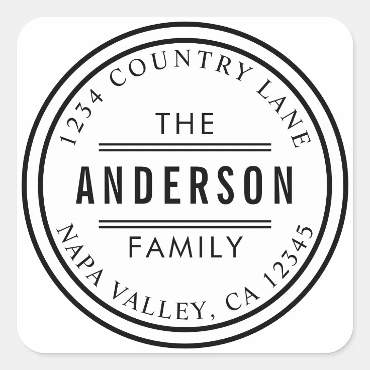 Create Your Own Circle Return Address Square Sticker | Zazzle