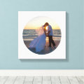 Create Your Own Circle Shape Wedding Photo Canvas Print | Zazzle
