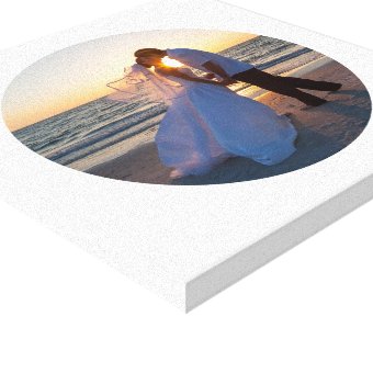 Create Your Own Circle Shape Wedding Photo Canvas Print | Zazzle