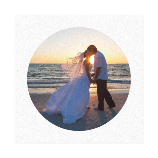 Create Your Own Circle Shape Wedding Photo Canvas Print | Zazzle