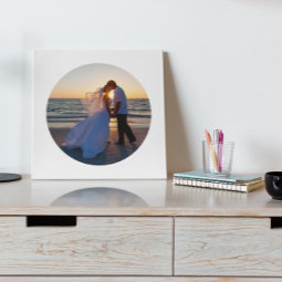 Create Your Own Circle Shape Wedding Photo Canvas Print | Zazzle