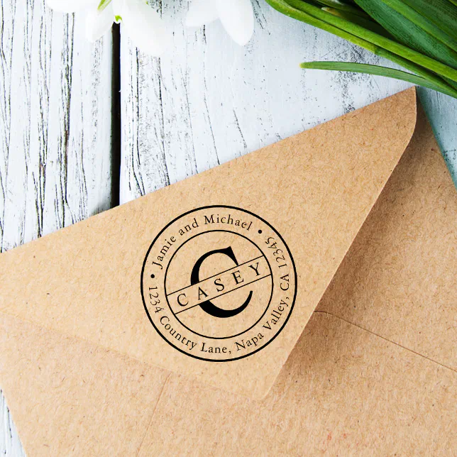 Create Your Own Classic Monogram Return Address Self-inking Stamp | Zazzle