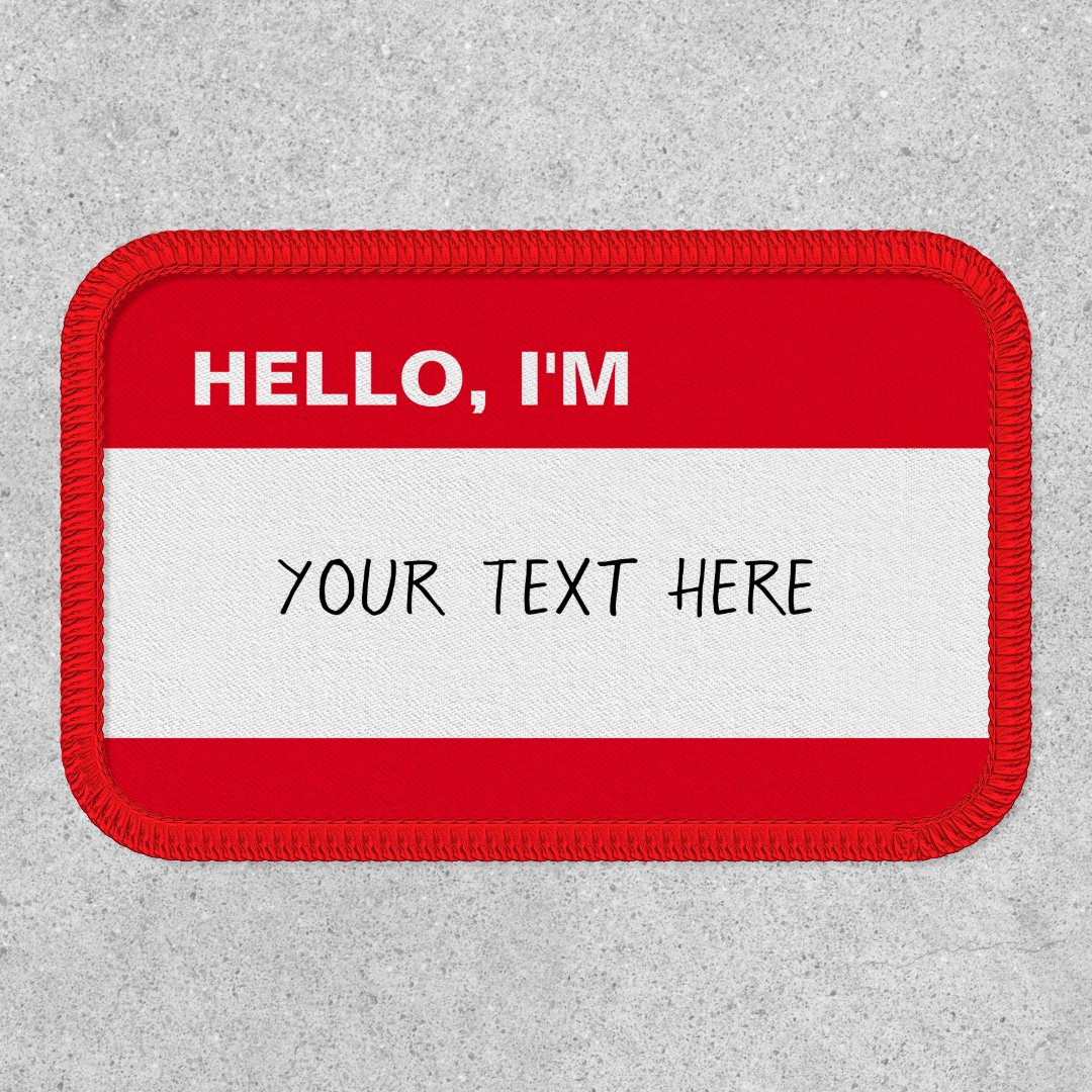 Create Your Own Classic Name Tag Red and White Patch | Zazzle Create Your Own Classic Name Tag Red and White Patch | Zazzle