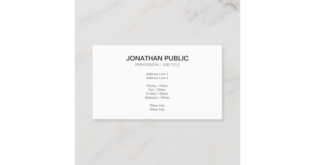 Create Your Own Classy Plain Modern Sleek Design Business Card | Zazzle