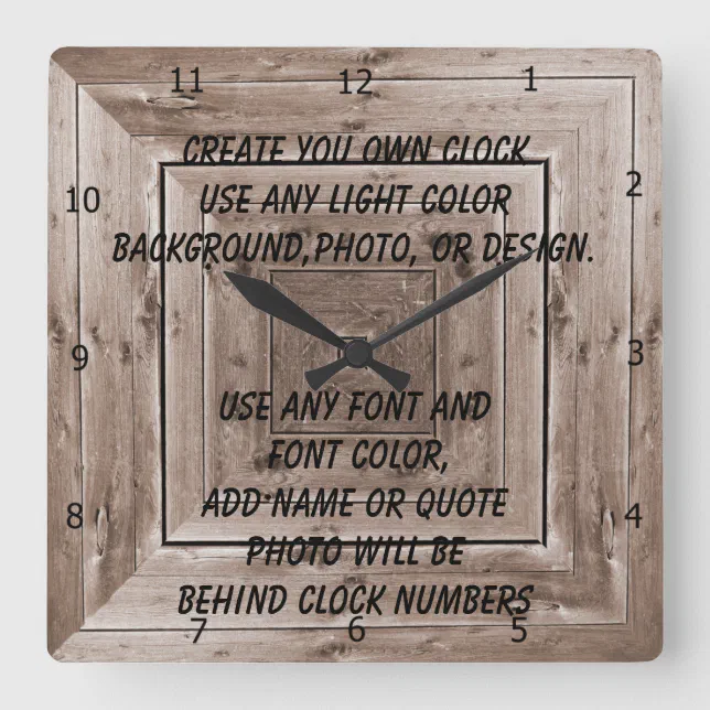 CREATE YOUR OWN CLOCK | Zazzle