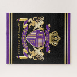 Create Your Own Coat of Arms Monogram Crown Emblem Jigsaw Puzzle | Zazzle