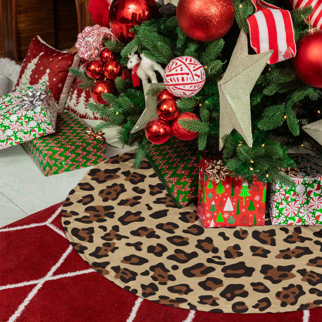 Create Your Own Colors Leopard Spot Brushed Polyester Tree Skirt | Zazzle