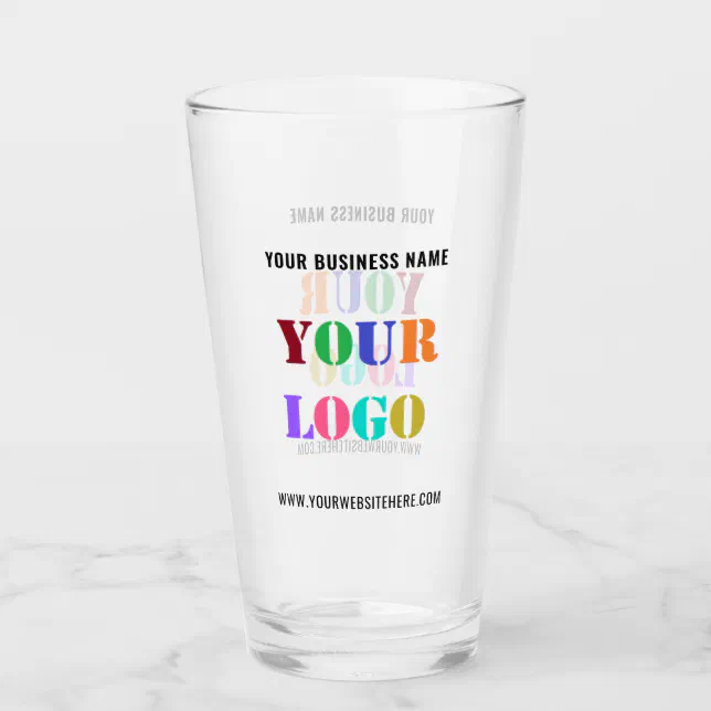 Create Your Own Company Logo Branded Glass Example | Zazzle