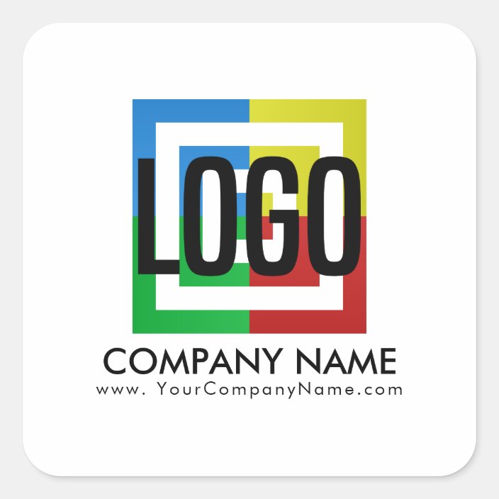 Create Your Own Company Logo Business Details Square Sticker | Zazzle.com
