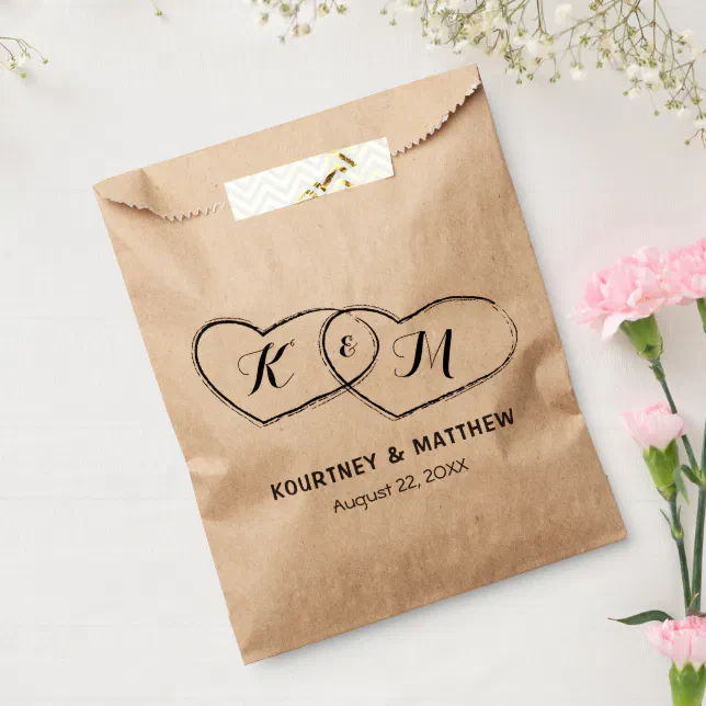 Create Your Own Couple Hearts Wedding Favor Bag | Zazzle