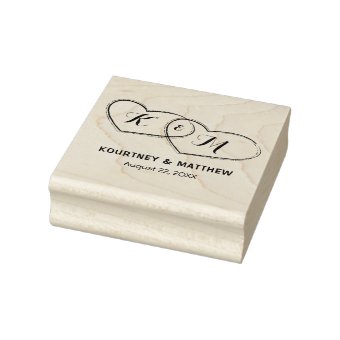 Create Your Own Couple Hearts Wedding Rubber Stamp | Zazzle