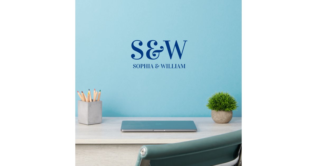 Create Your Own Couple Monogram Minimalist Simple Wall Decal | Zazzle