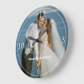 Create Your Own Couple Name Wedding Photo Large Clock | Zazzle