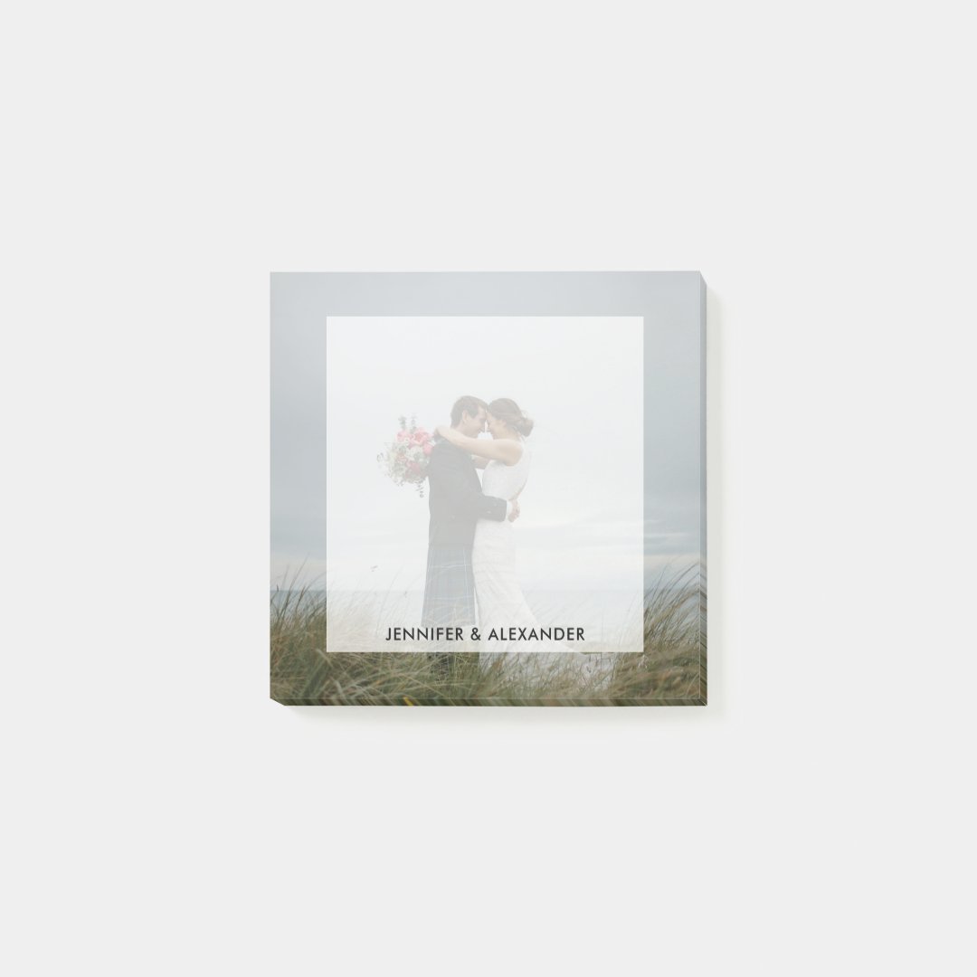 Create your own couple newlyweds wedding photo post-it notes | Zazzle