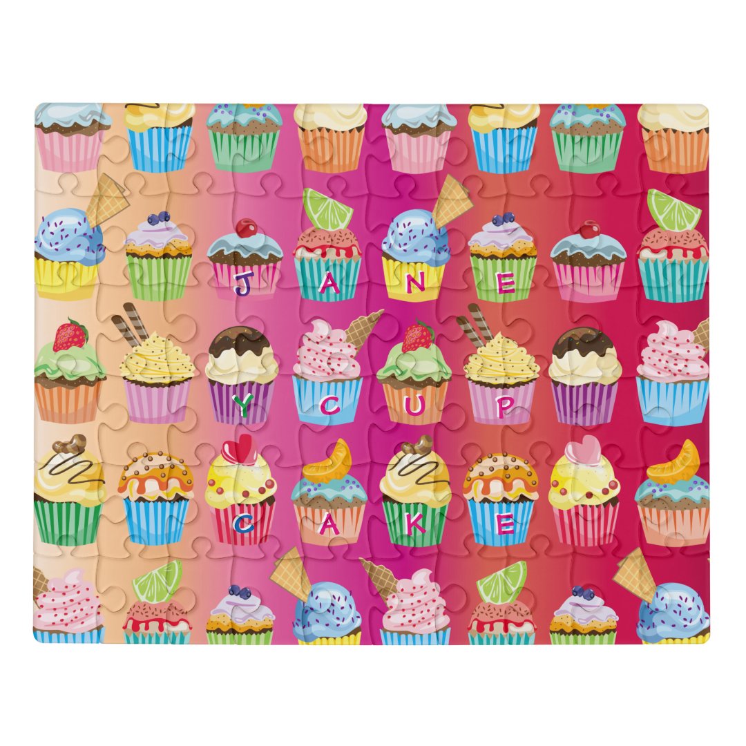 Create Your Own Cupcake Monogram Delicious Treats Jigsaw Puzzle | Zazzle