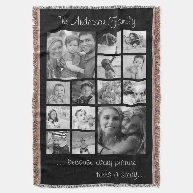 Create Your Own Custom 14 Family Photo Collage Throw Blanket | Zazzle