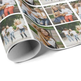 Create Your Own Custom 4 Photo Grid Wrapping Paper | Zazzle