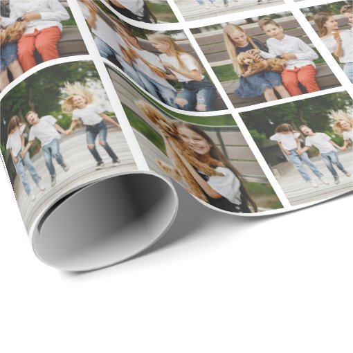 Create Your Own Custom 4 Photo Grid Wrapping Paper | Zazzle
