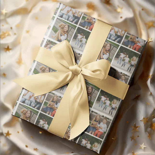 Create Your Own Custom 4 Photo Grid Wrapping Paper | Zazzle