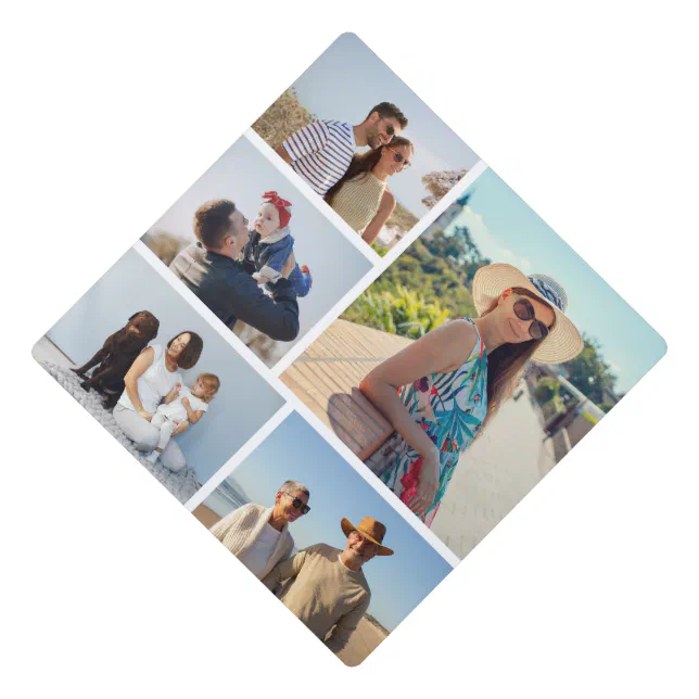 Create Your Own Custom 5 Photo Collage Graduation Cap Topper | Zazzle