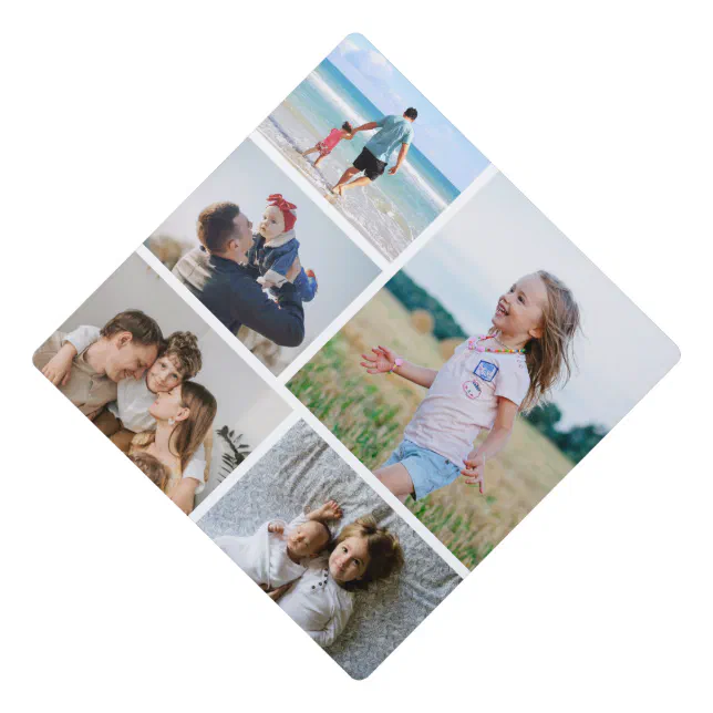 Create Your Own Custom 5 Photo Collage Graduation Cap Topper | Zazzle