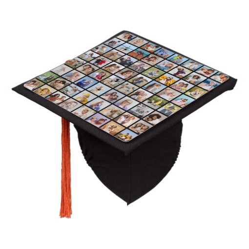 Create Your Own Custom 64 Photo Collage Graduation Cap Topper | Zazzle