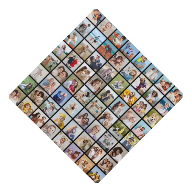 Create Your Own Custom 64 Photo Collage Graduation Cap Topper | Zazzle