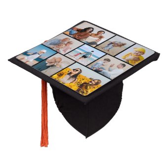 Create Your Own Custom 9 Photo Collage Graduation Cap Topper | Zazzle