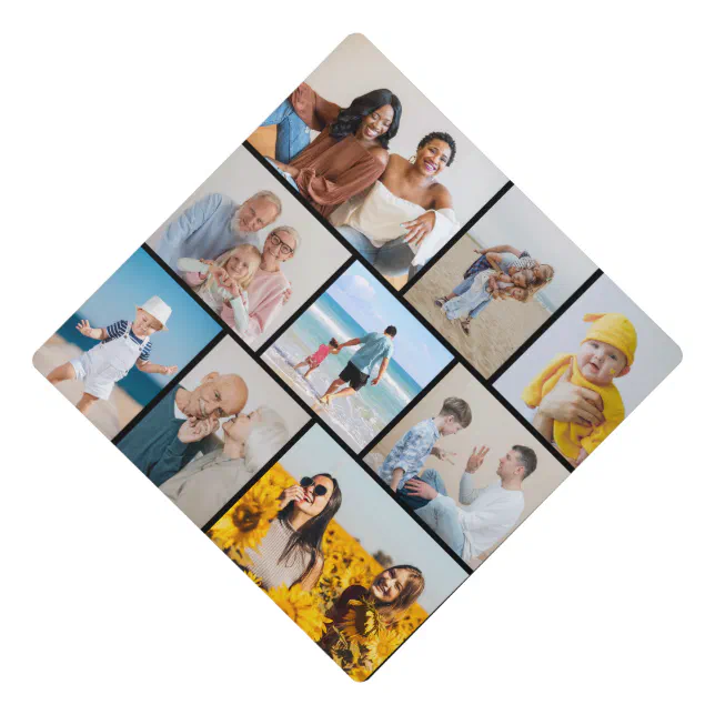 Create Your Own Custom 9 Photo Collage Graduation Cap Topper | Zazzle
