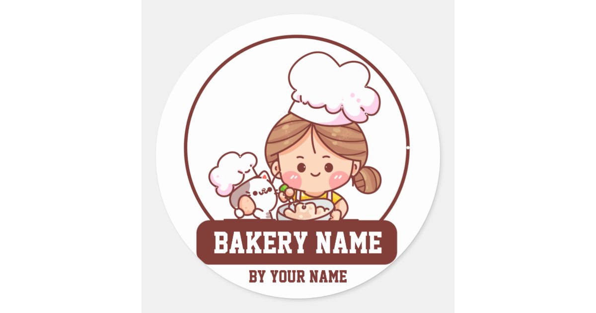 Create Your Own Custom Bakery Homemade with love Classic Round Sticker ...