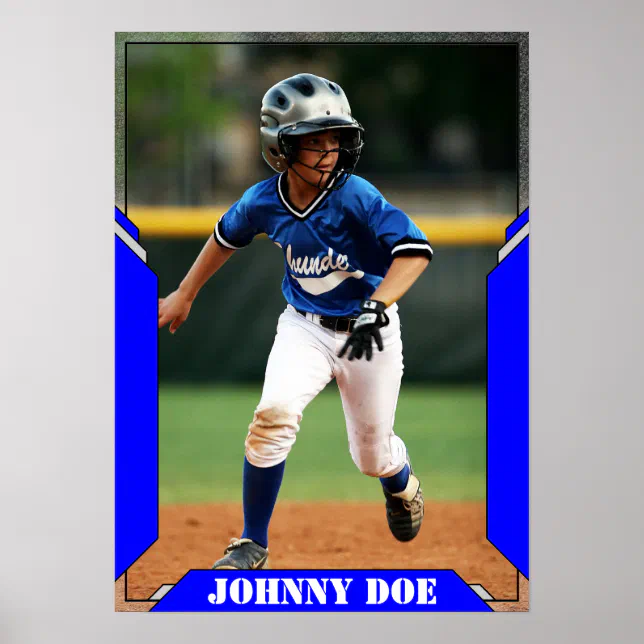 Create Your Own Custom Blue Sports Photo Poster | Zazzle
