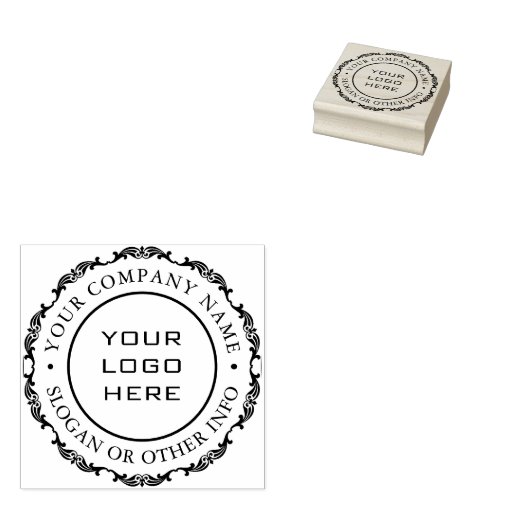 Create Your Own Custom Business Logo Rubber Stamp | Zazzle