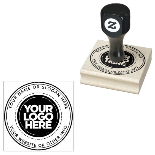 Create your own Custom Business Logo Rubber Stamp | Zazzle