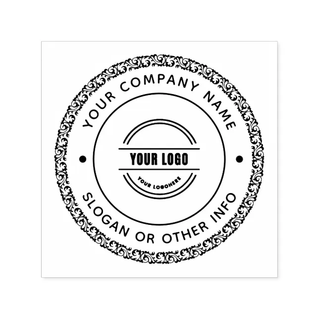 Create Your Own Custom Business Logo Rubber Stamp | Zazzle