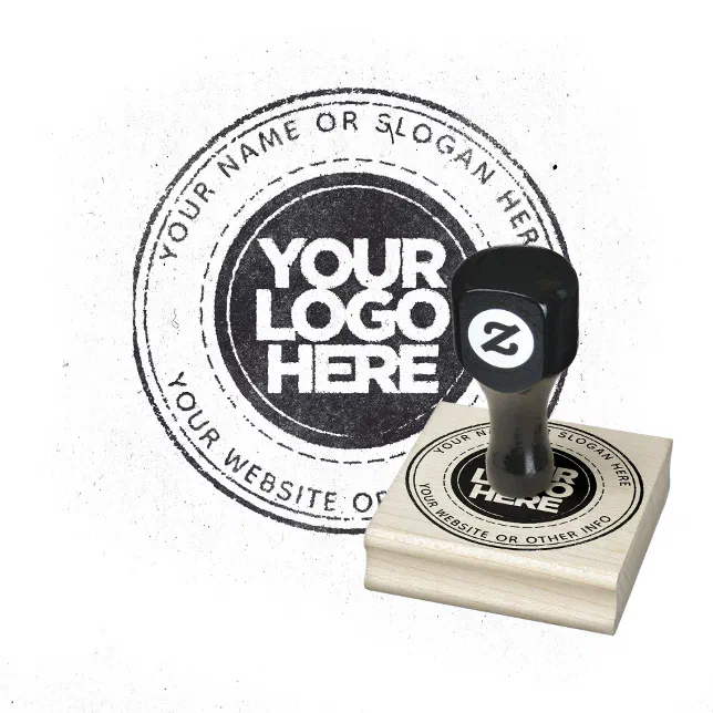 Create your own Custom Business Logo Rubber Stamp | Zazzle