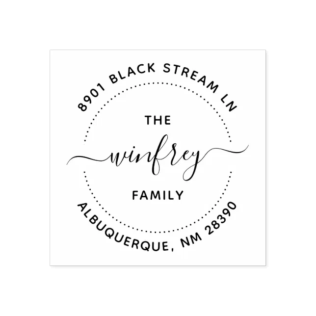 Create Your Own Custom Circular Return Address Rubber Stamp | Zazzle