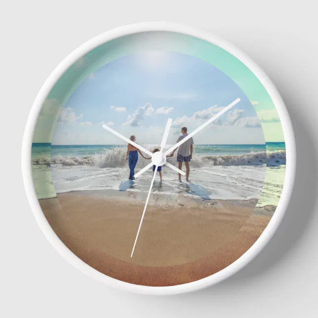 Create Your Own Custom Cute Family Photo Effects Clock | Zazzle