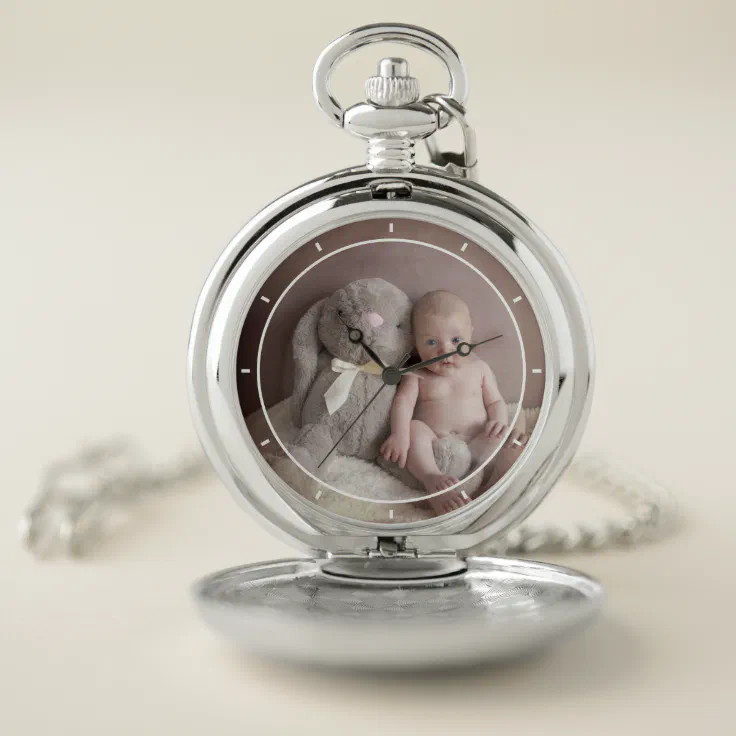 Create Your Own Custom Cute Family Photo Pocket Watch | Zazzle