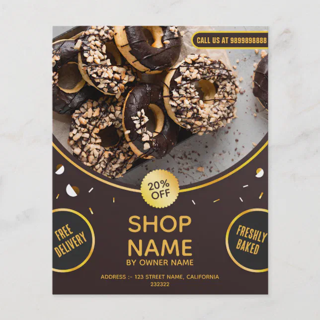 Create your own Custom Donut Shop Promotional Flyer | Zazzle