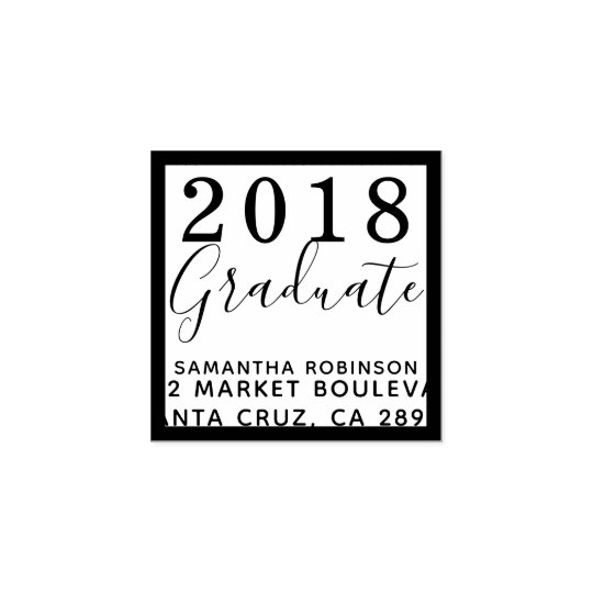 Create Your Own Custom Graduate Return Address Rubber Stamp | Zazzle.com