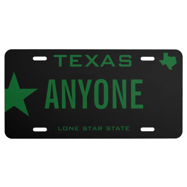 Create Your Own Custom Green Texas License Plate | Zazzle