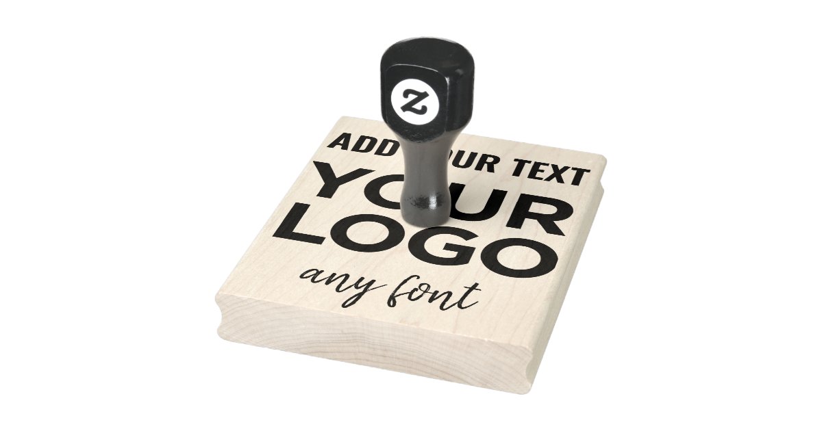 Create Your Own Custom Logo and Text Rubber Stamp | Zazzle