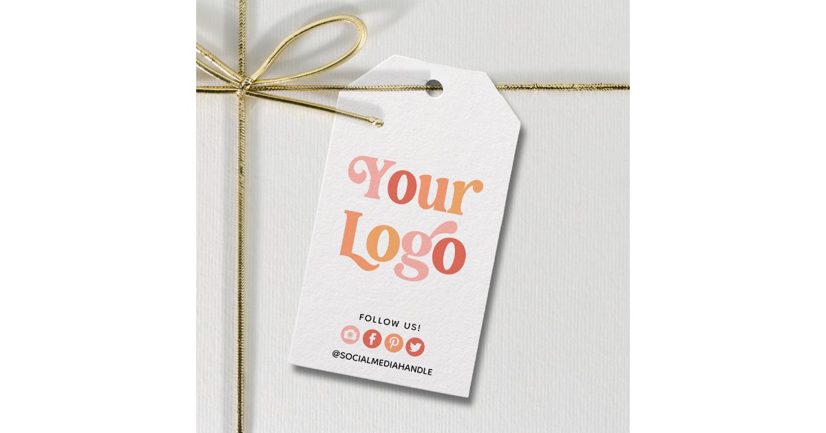 Create Your Own Custom Logo Business Social Media Gift Tags | Zazzle